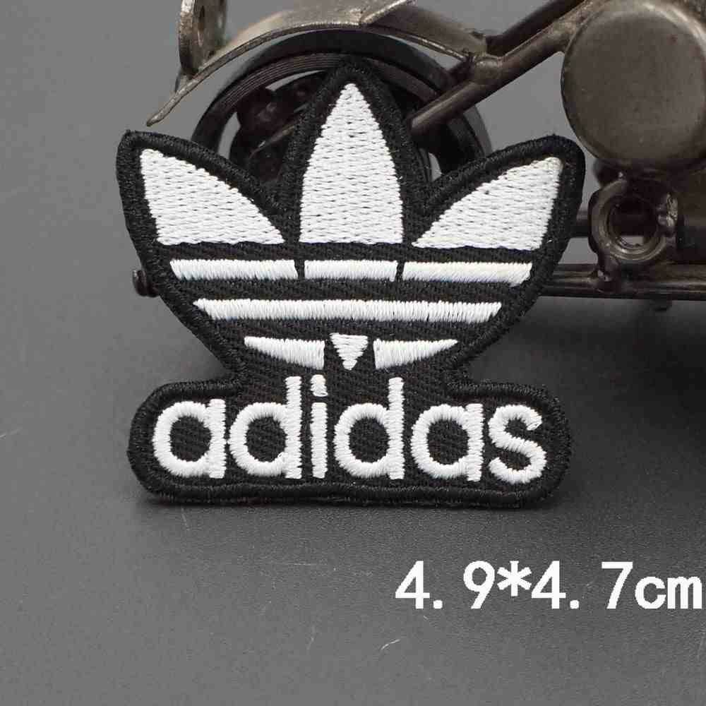 Adidas Вышитая тканевая нашивка, термонашивка с клеевой основой для одежды и аксессуаров, универсальная аппликация для ремонта, декора и персонализации