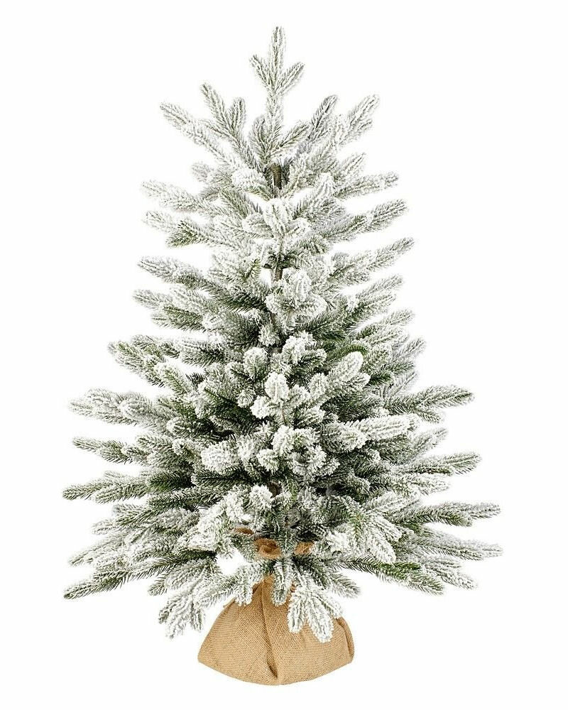 Настольная ель адель, 90 см, заснеженная, хвоя 100% литая, царь елка АДЛ/ЗСНЖ-90