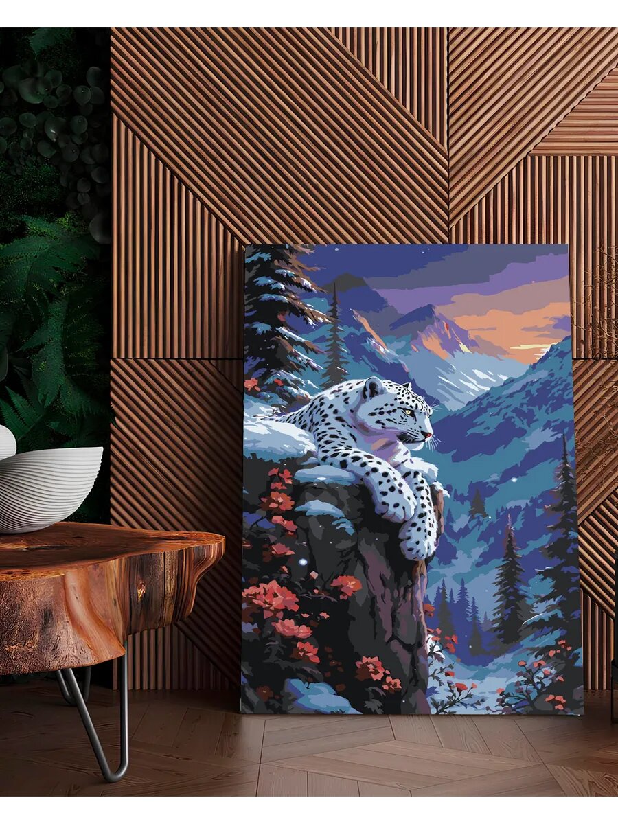 Картина по номерам Снежный-Барс-Кошка-Животное