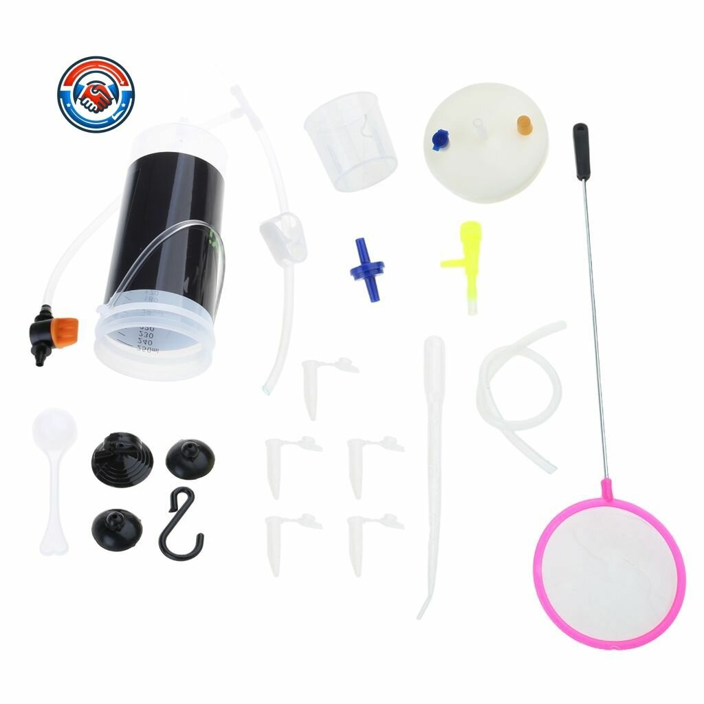 Набор для разведения живых артемий креветок в домашнем аквариуме, инкубатор для корма рыбок, комплект инструментов для готовки зоопланктона, пластиковая чаша с сеткой, аксессуар для террариума и аквариума