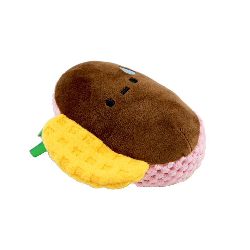 Кошачья бумага прячет еду, кусая безмолвный хлеб плюшевые игрушки хот-дог