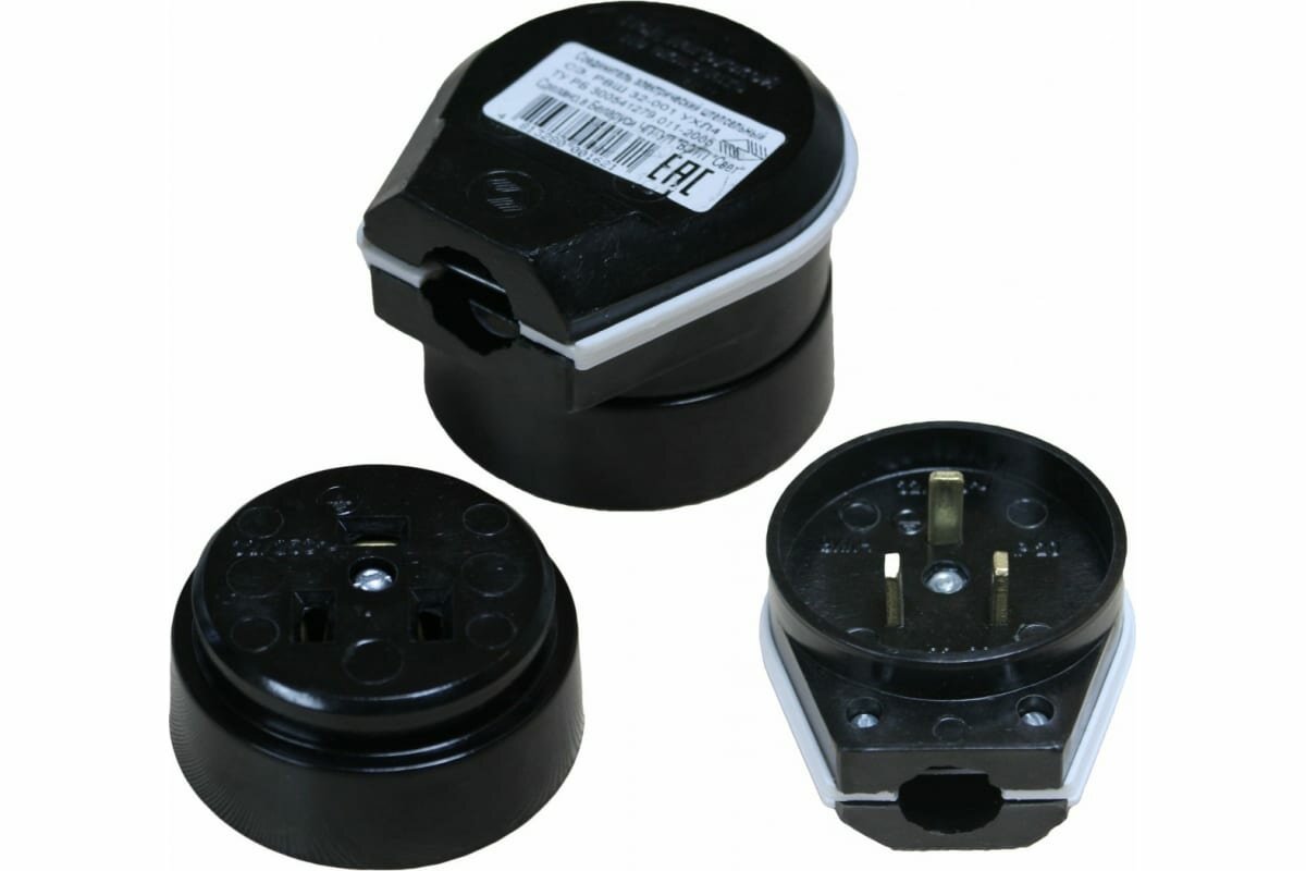 Разъем РШ/ВШ открытой установки 32А 220В для электроплит