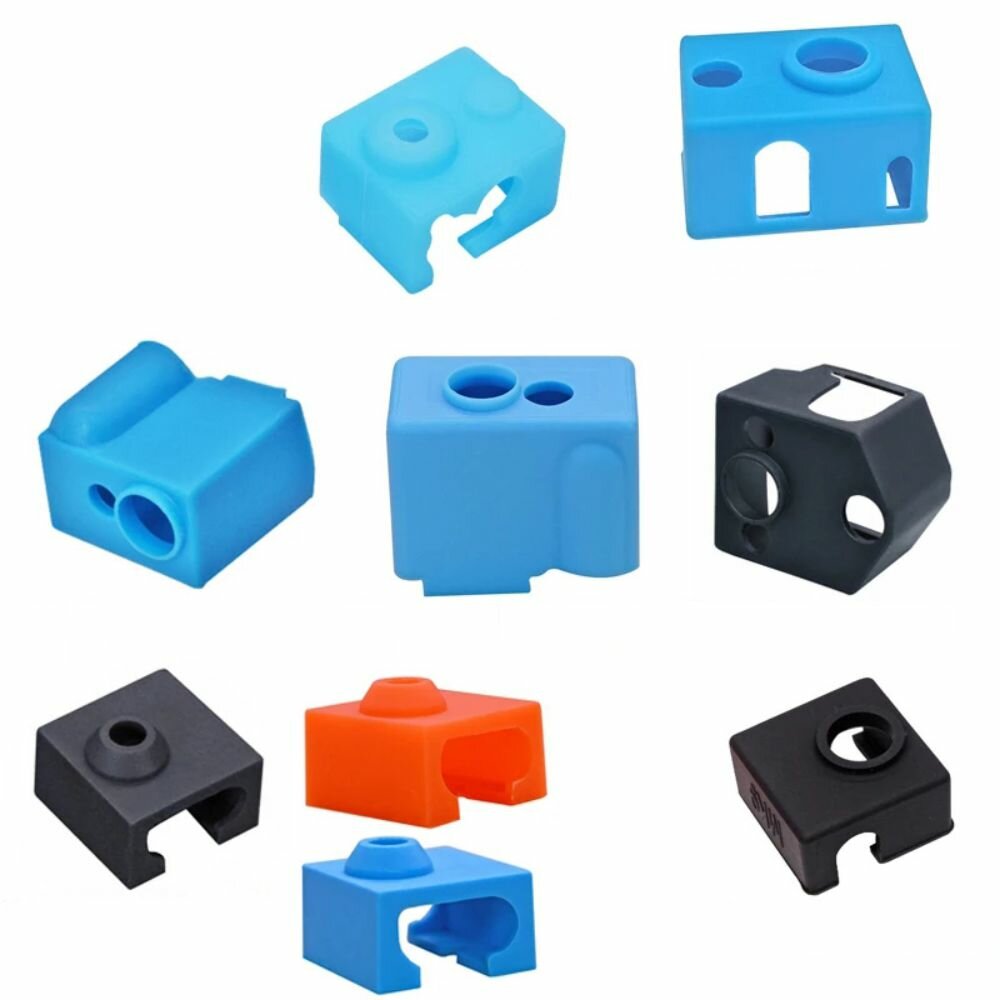 Силиконовый чехол для нагревательного блока 3D-принтера V6 Volcano MK8/MK9/CR10/CR10S, обеспечивающий сохранение тепла.