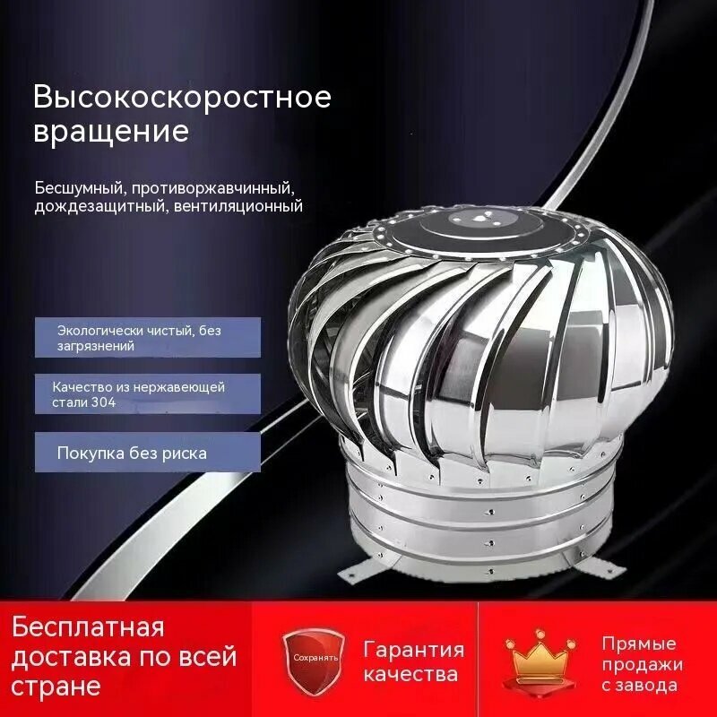 Турбодефлектор нержавеющая сталь, дефлектор для вентиляции, внутренний диаметр 110 мм
