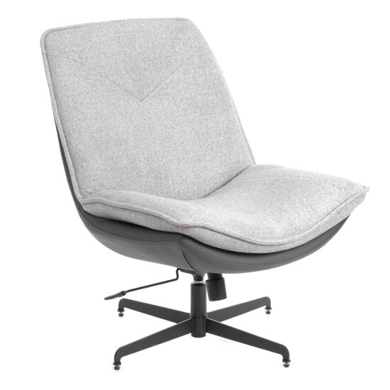 Кресло Tetchair лаунж Cosmo велюр/букле (HYP)/экокожа, светло-серый/графит