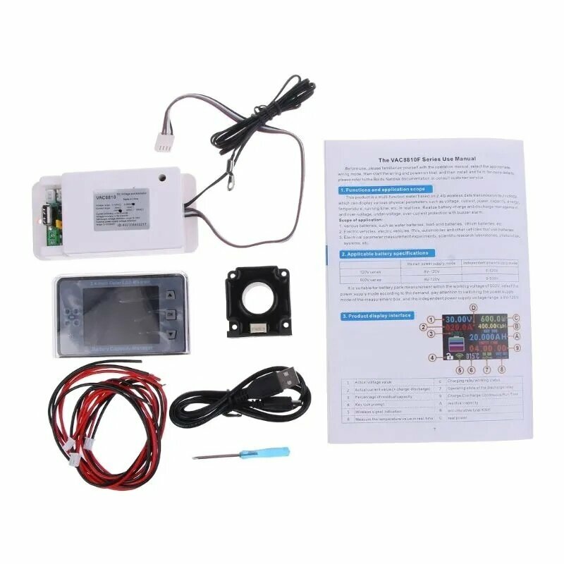 (1 комплект) вольтметр тока VAC8810F + пылезащитный чехол-120V-200A