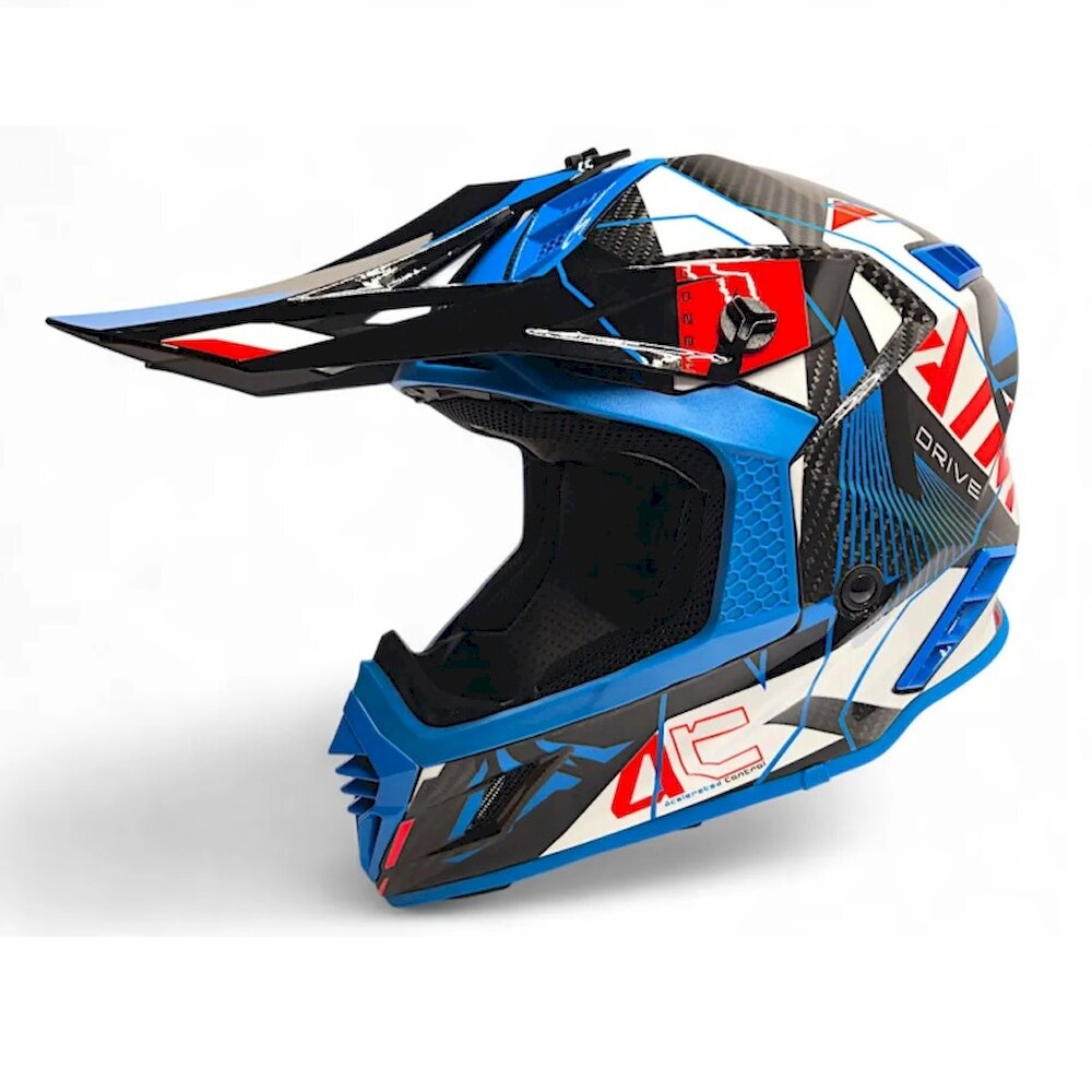 Шлем AiM RH855 Carbon RAZOR Blue/Red глянцевый L