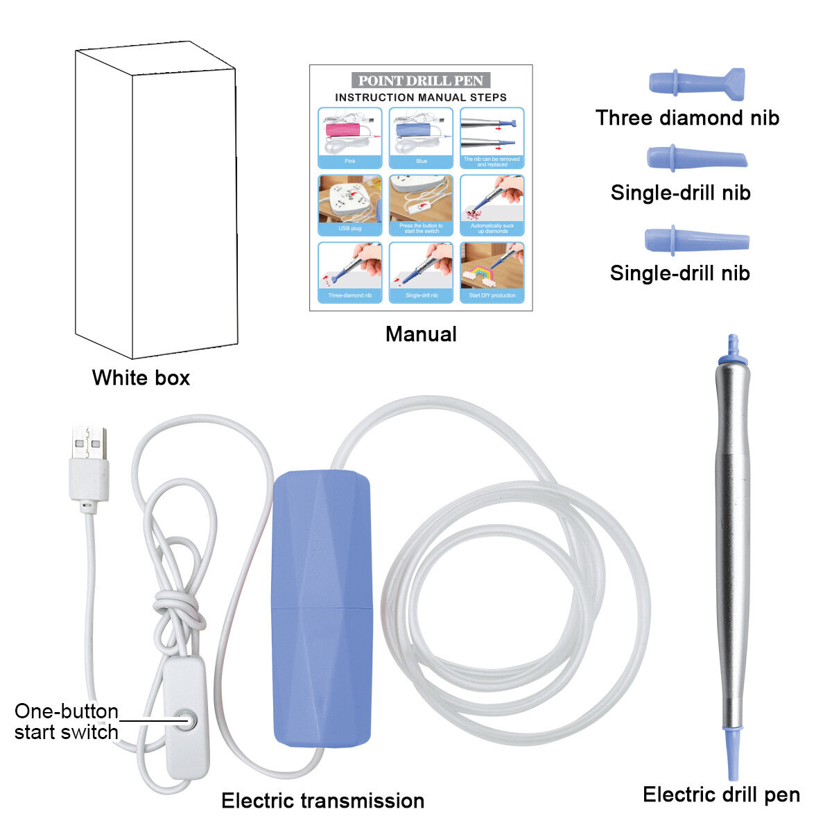 Новая электрическая дрель с USB-интерфейсом, ручка для алмазной живописи, набор инструментов для DIY, многофункциональная дрель