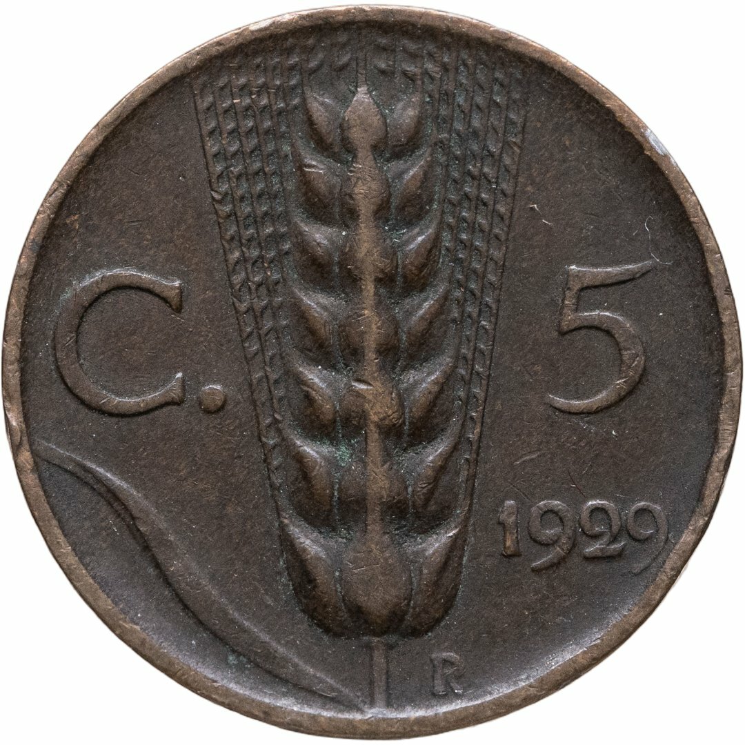 Италия 5 чентезимо (centesimi) 1929