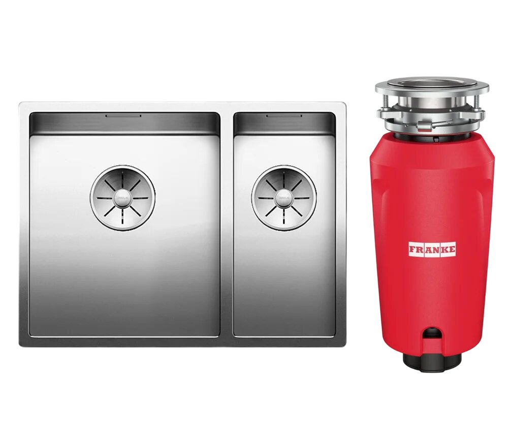 Комплект Мойка Blanco Claron 340/180-U 521609 58x44, сталь, нержавеющая сталь / Измельчитель Franke 134.0715.095 механический