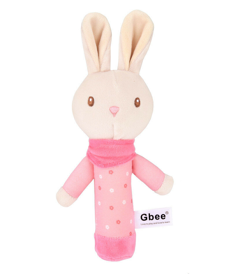 Новый Gbee Baby Цвет Трикотажная Ткань Ручная Погремушка Детская Успокаивающая Игрушка Животное Ручная Палка Плюшевая