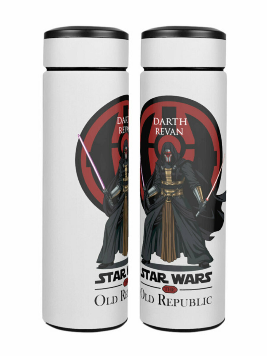 Термос «Реван, Star Wars art, Звёздные Войны» (белый)