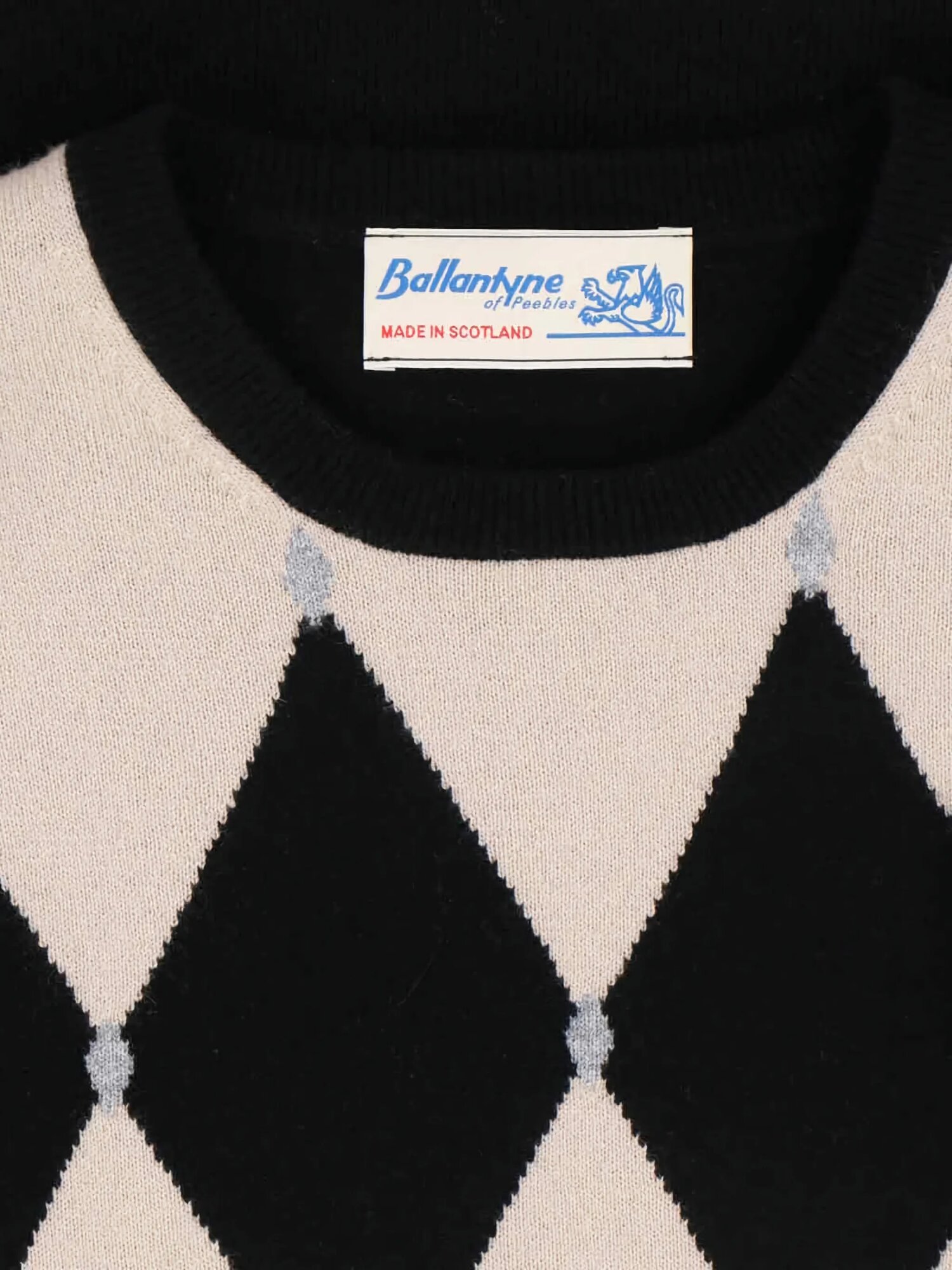 Свитер Ballantyne Argyle knit sweater, размер 52, , black/black — фото 1