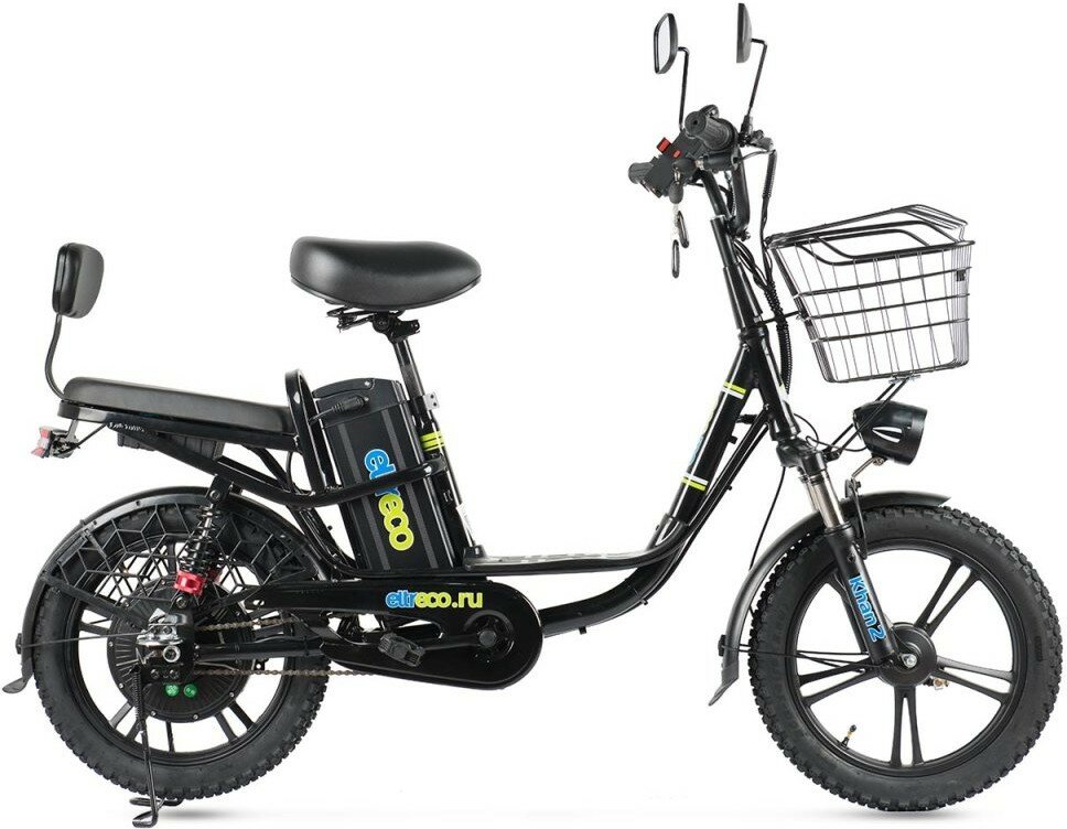 Электровелосипед Eltreco Khan 2, двигатель 60V, 500W, аккумулятор Li-Ion, 21 Ач, Черный