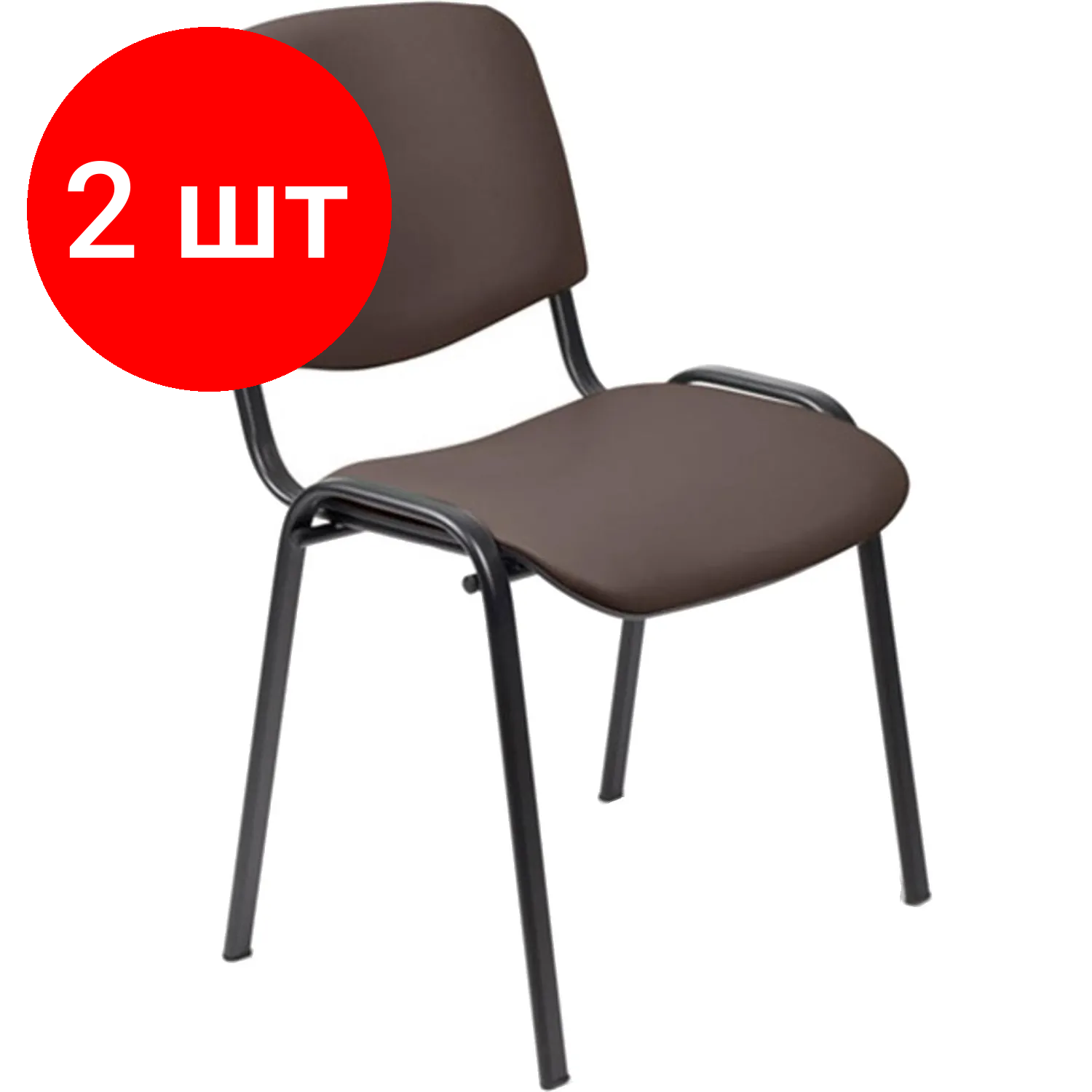 Комплект 2 штук, Стул UP_EChair Rio(изо) чёрн, к/з коричневый Z10