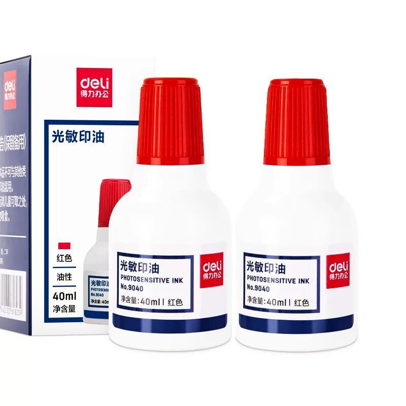 Чернильная подушка Deli, красная чернильная грязь, водяной знак, масляный штамп, быстро сохнущий, офисные принадлежности для финансового учета, штамп с большой емкостью, металлическая коробка для штампа, большой квадратный ручной отпечаток, компактный