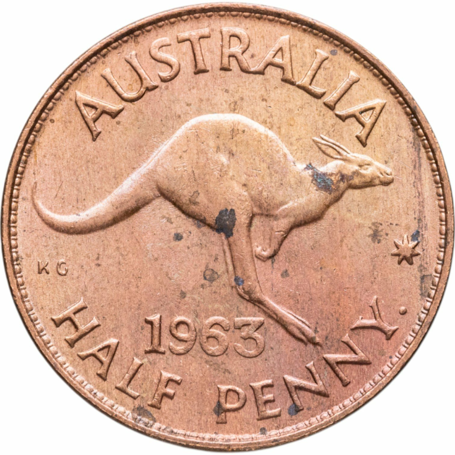 Австралия 1/2 пенни penny 1963, Бронза, в сохранности AU