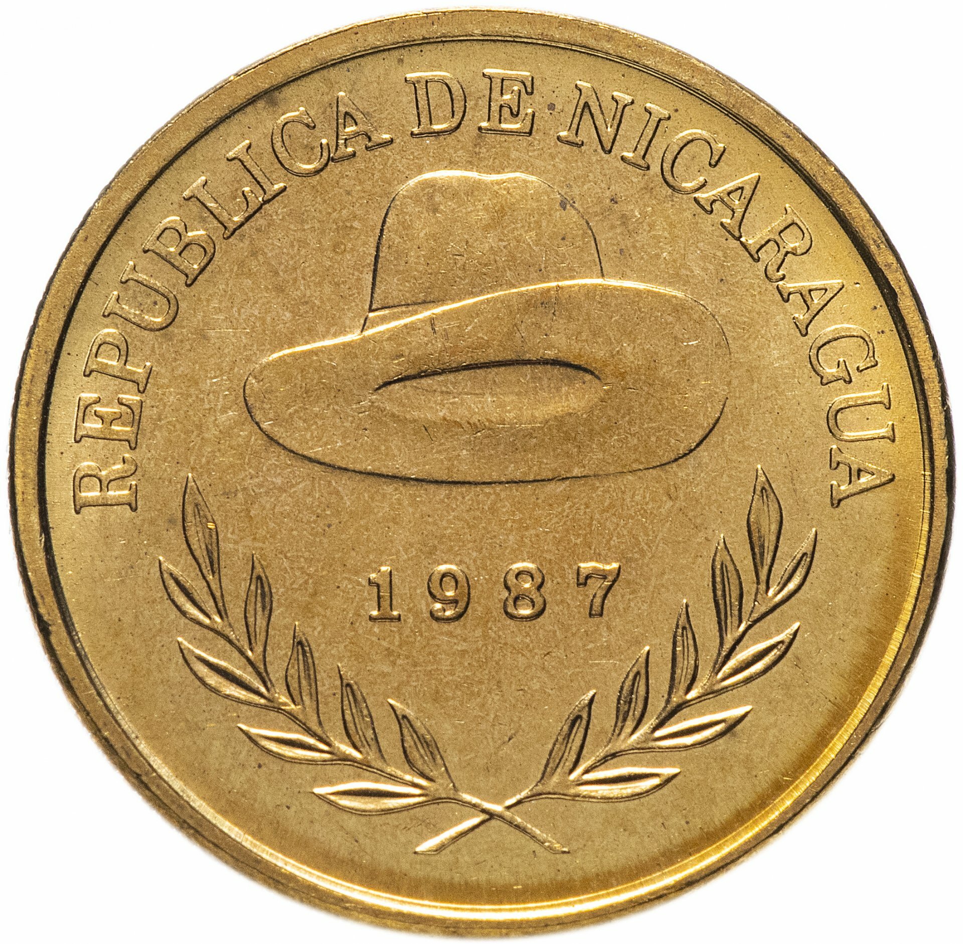 Никарагуа 50 сентаво centavos 1987, Бронза, в сохранности AU-UNC