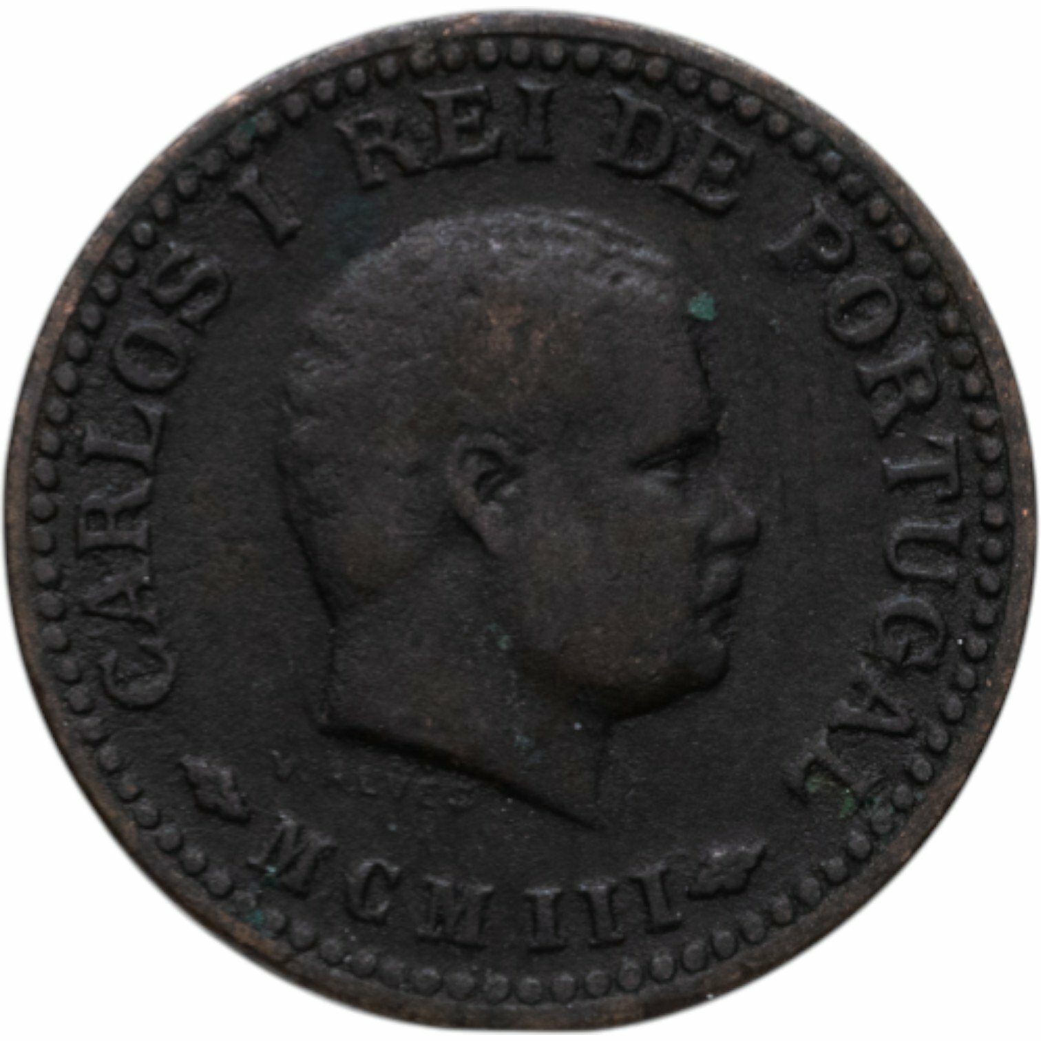 Индия Португальская 1/8 танга tanga 1903, Бронза, в сохранности XF
