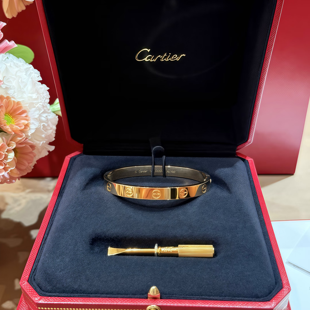 [Подержанные 99 новых] Парные браслеты Cartier для мужчин и женщин, серия Love, розовое золото 18 карат, золотые браслеты, классические мужские и женские украшения, украшения для обручальных колец,
