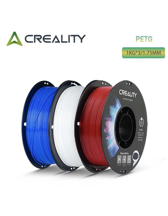 Филамент CREALITY CR-PETG 1.75мм — низкая усадка, химическая стойкость, оригинал без БФА для FDM-принтеров