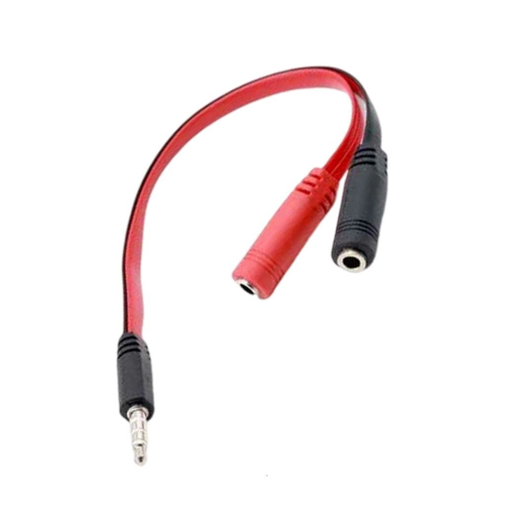 3,5 ММ Кабель-преобразователь микрофона для гарнитур, плоская линия длиной 20 см для плавного подключения