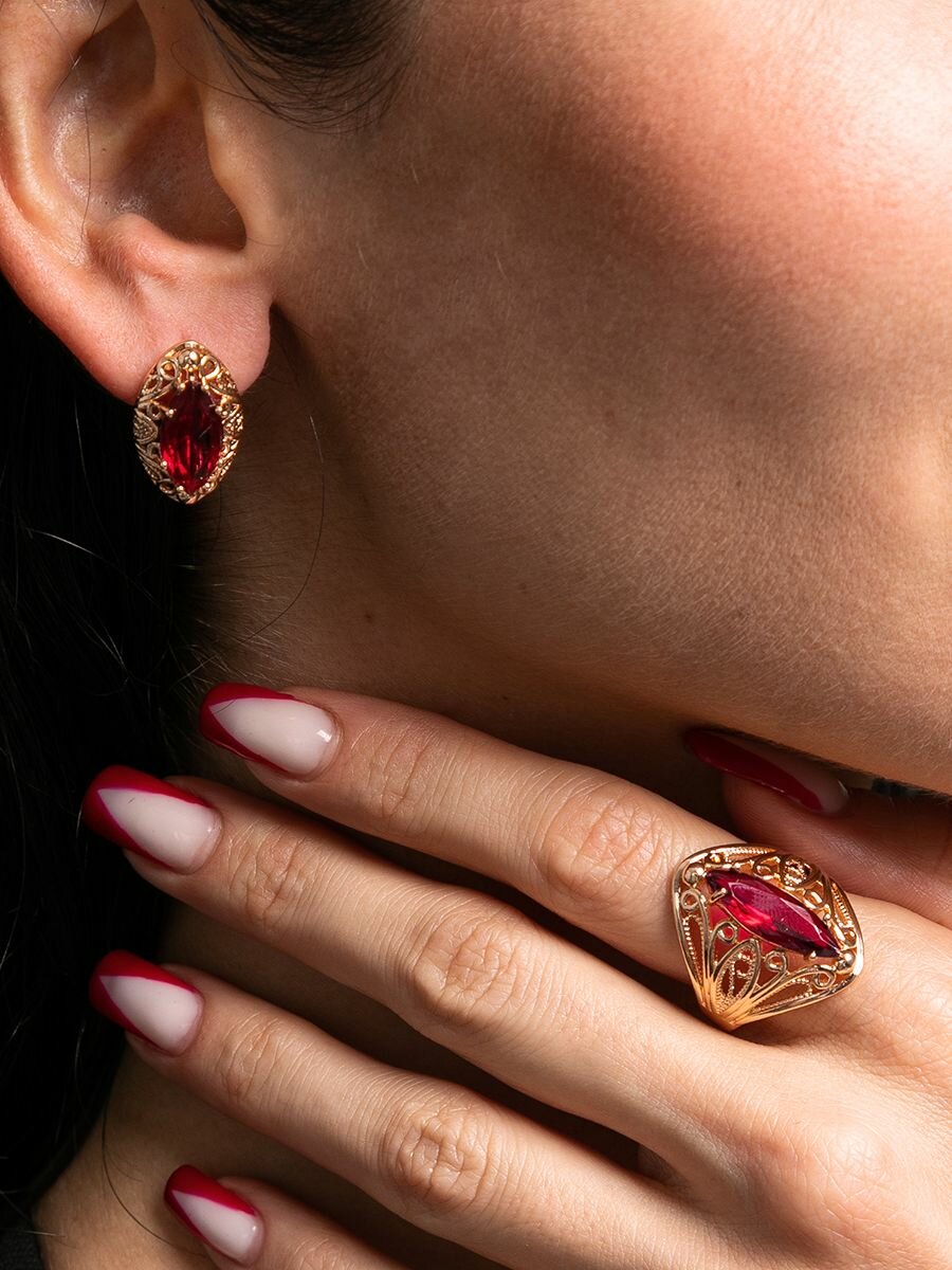 Комплект бижутерии, искусственный камень