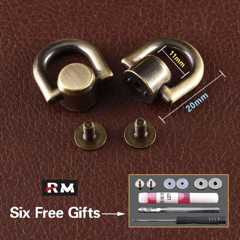 Застежка для сумки, Кобурный винт с кольцом для сумок и аксессуаров, с кольцом d равно 11 мм, 2 шт