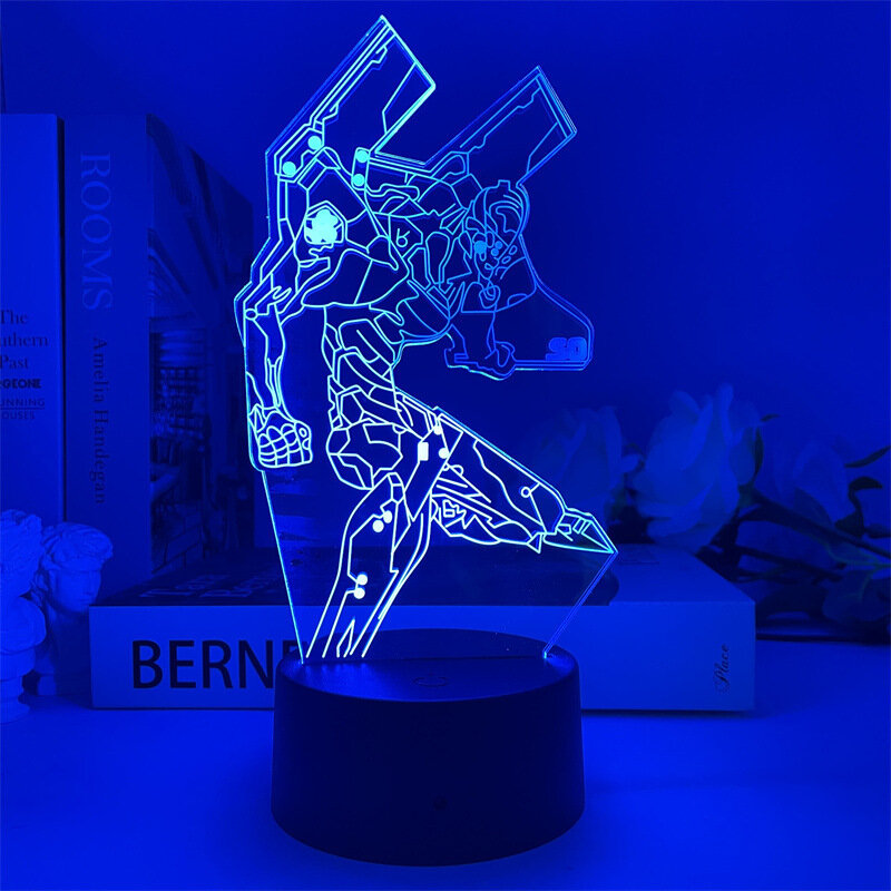 3D ночник Neon Genesis Evangelion Рей Аянами Асука аниме настольная лампа цветная сенсорная с пультом управления LED лампа