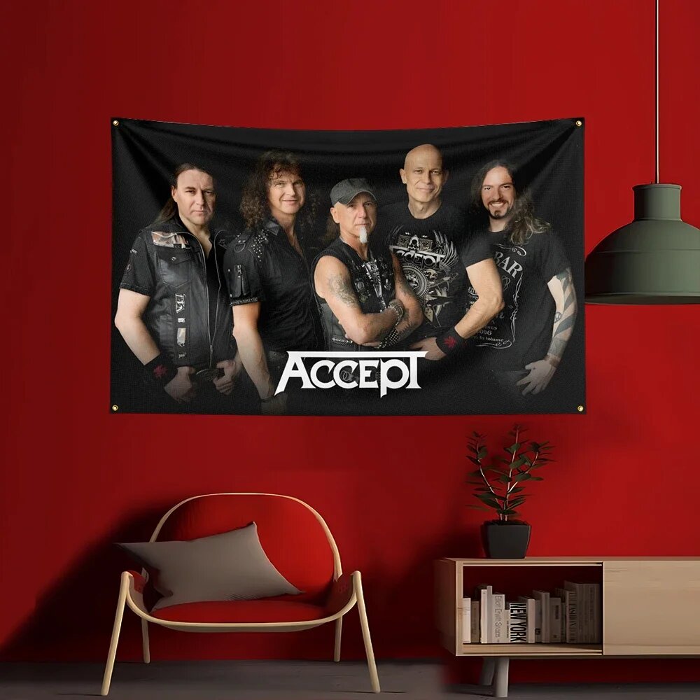 Флаг Heavy Rock Band, полиэстер, 90x150 см Черный, 120x180cm, KK0700