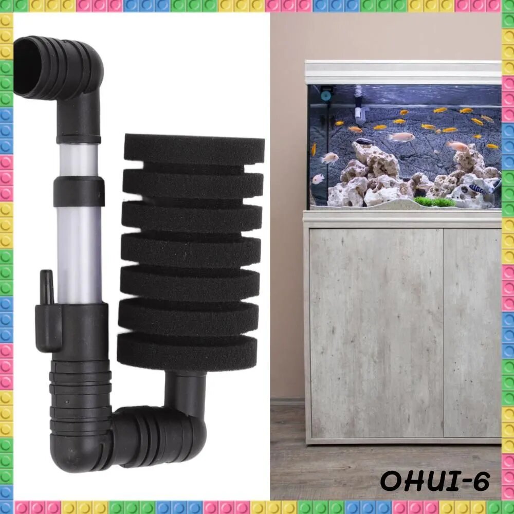 Сponge фильтр для аквариума, высококачественный, бесшумный и с хорошей аэрацией воды