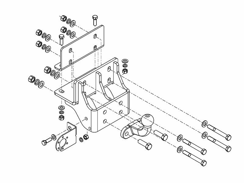 Фаркоп для Toyota Hilux 2005-2010 фланцевое крепление шара, TY 44