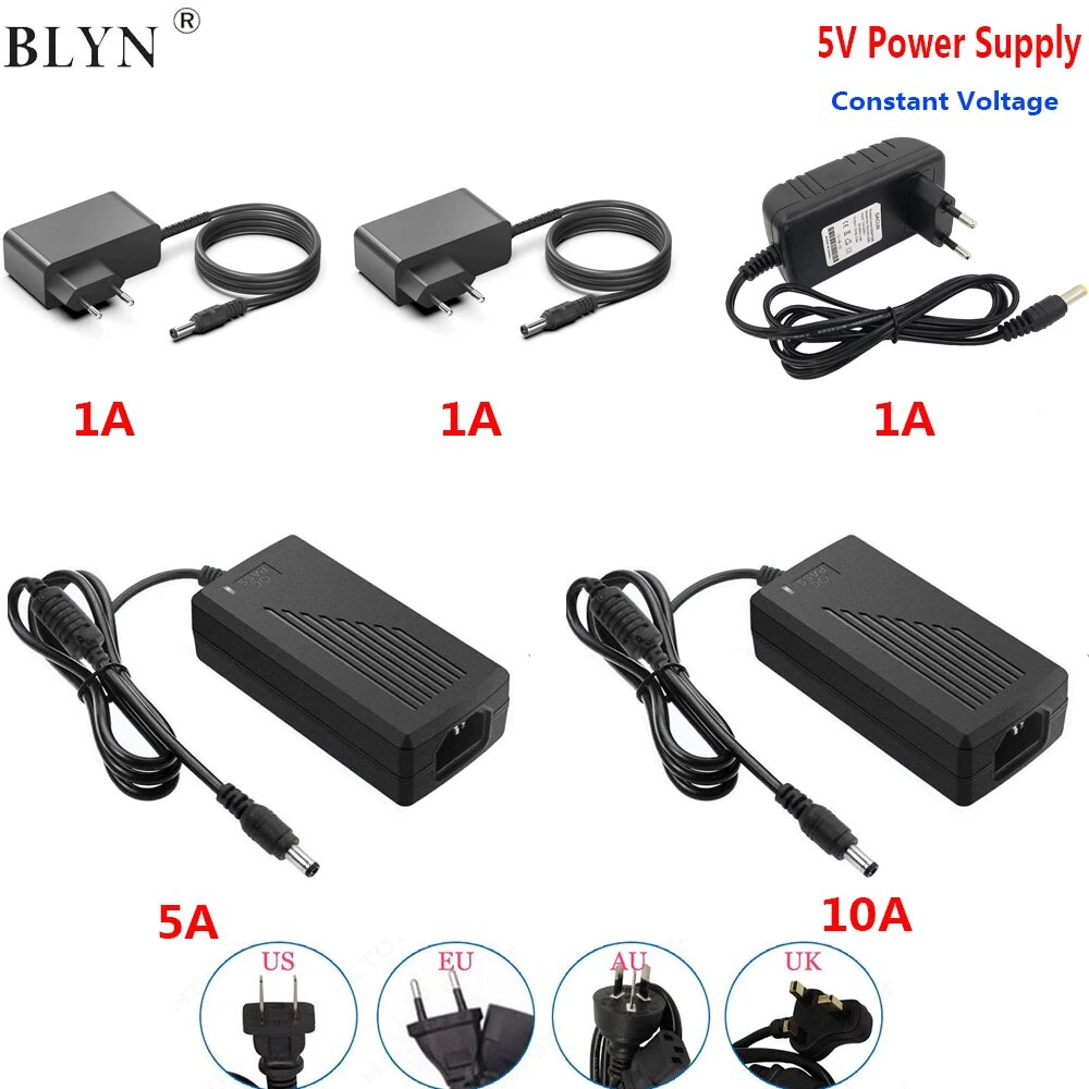 Блок питания BLYN 5В для светодиодных лент WS2812 DC5V 10A, EU Plug