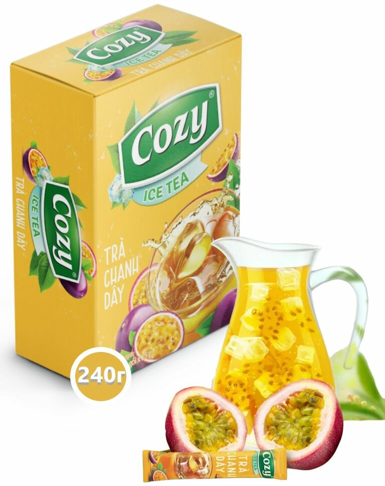 Растворимый вьетнамский чай со вкусом маракуйи 240 г