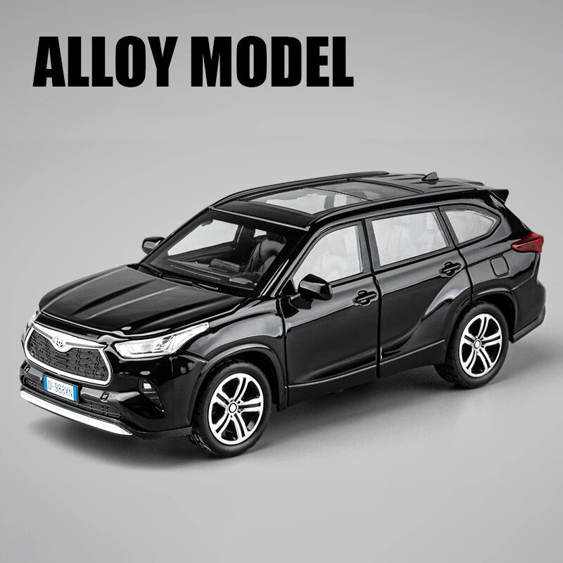 Металлический автомобиль Toyota Highlander 2023, черный, 1:32