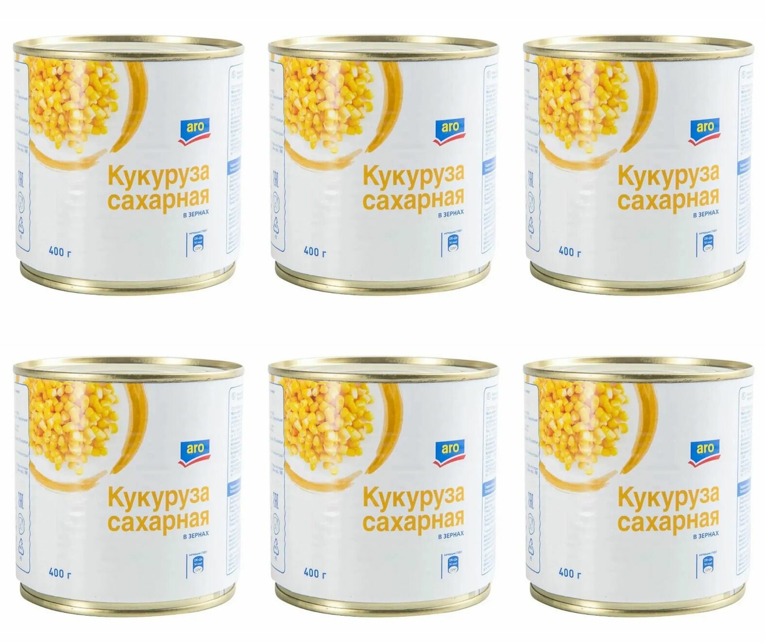 Aro Кукуруза Сахарная, 400г, 6 шт
