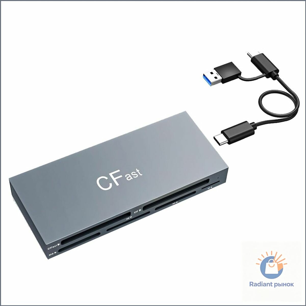 CFast 2.0 USB 3.0 кард-ридер с шестью слотами и разъёмом USB-C