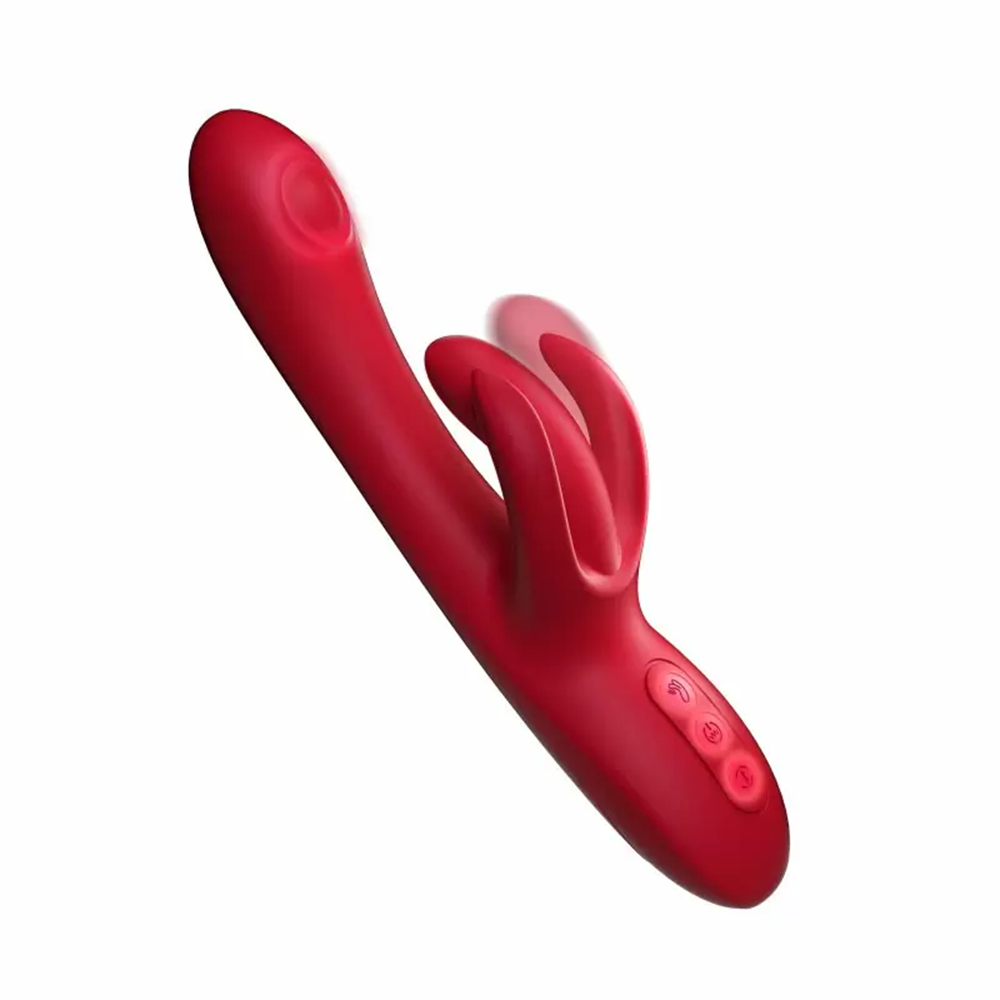 Инновационный вибратор-кролик Amovibe Trio Bliss, 25 см, 10 режимов, силикон, красный