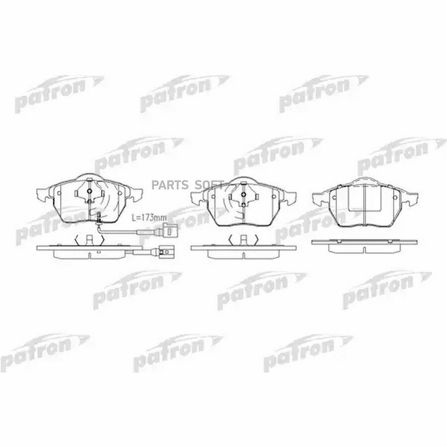 Колодки тормозные дисковые передн AUDI A3 96-, TT 98-, TT Roadster 99-, SEAT LEON 99-, LEON 05-, T от официального дистрибьютора, PATRON, артикул PBP1463