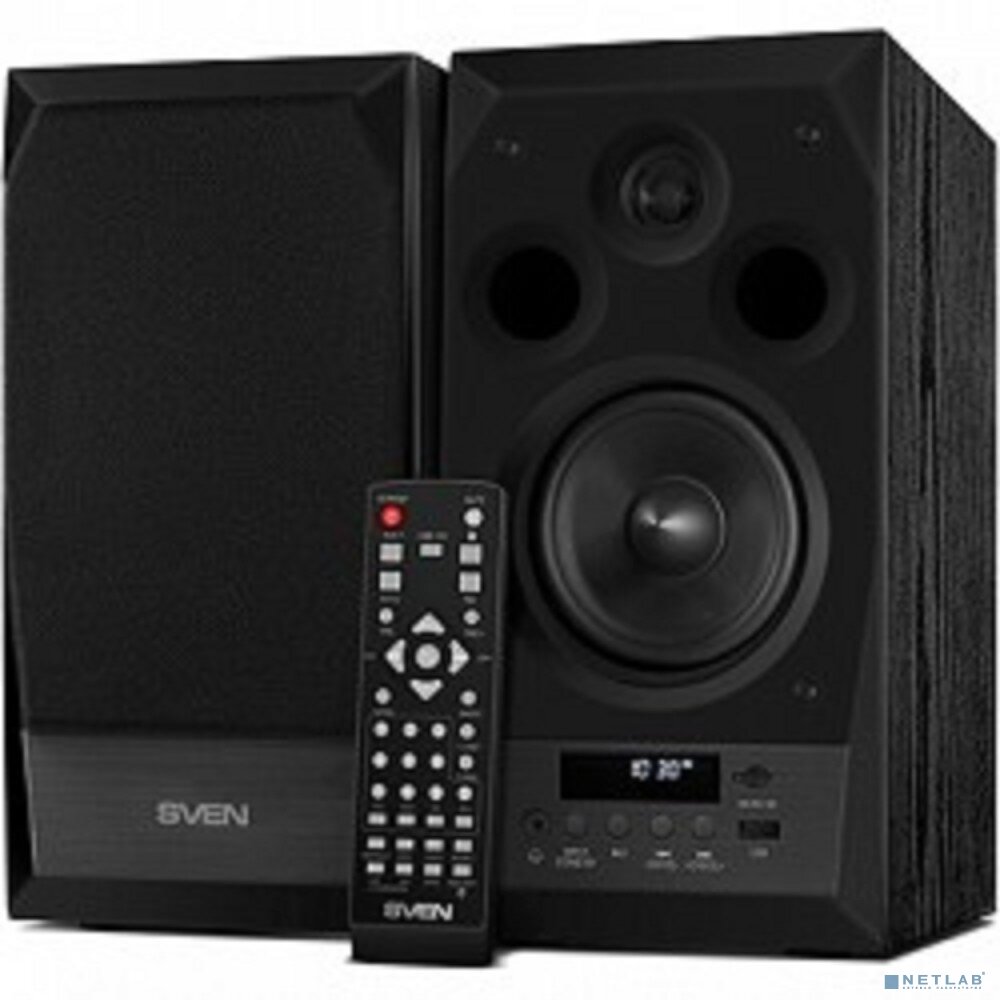 SVEN АС MC-10, чёрный (50 Вт, FM-тюнер, USB/microSD, дисплей, ПДУ, Bluetooth)