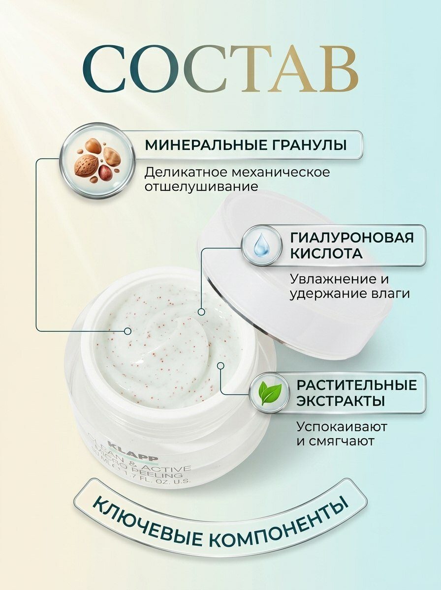 Микропилинг KLAPP Clean&Active Micro Peeling, для всех типов кожи, 50мл — фото 1