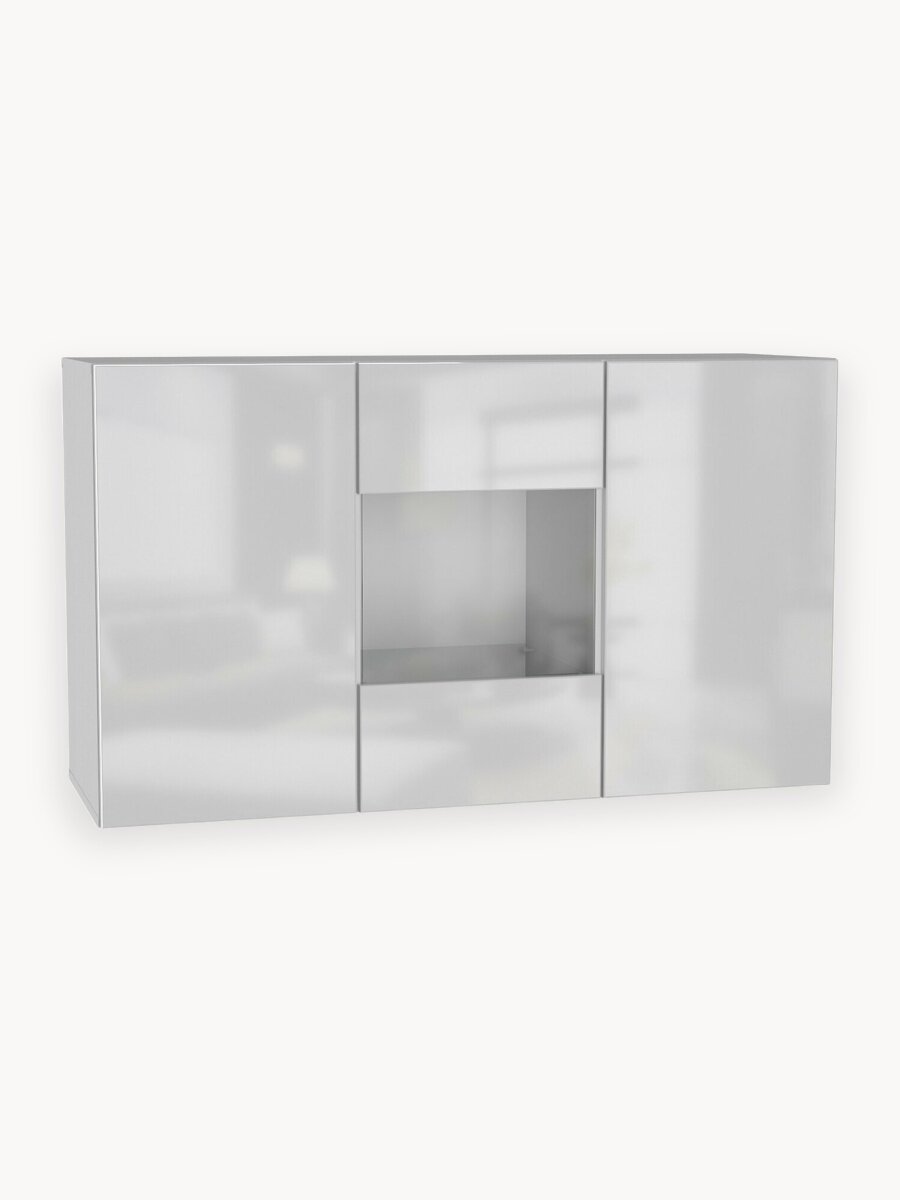 Тумба под ТВ POINT 1.2, белый глянец, подвесная, с подсветкой