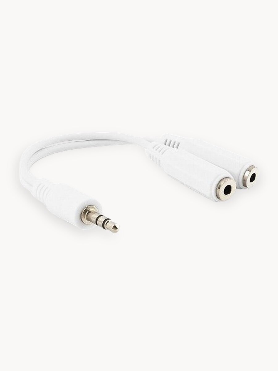 Кабель-разветвитель аудио Cablexpert белый Jack 3.5(M) 3pin/2xJack 3.5(F) 10см CCA-415W