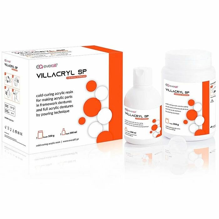 Виллакрил SP (Villacryl SP), цвет V4, для бюгельных протезов, (500 г+300 мл), Everall7
