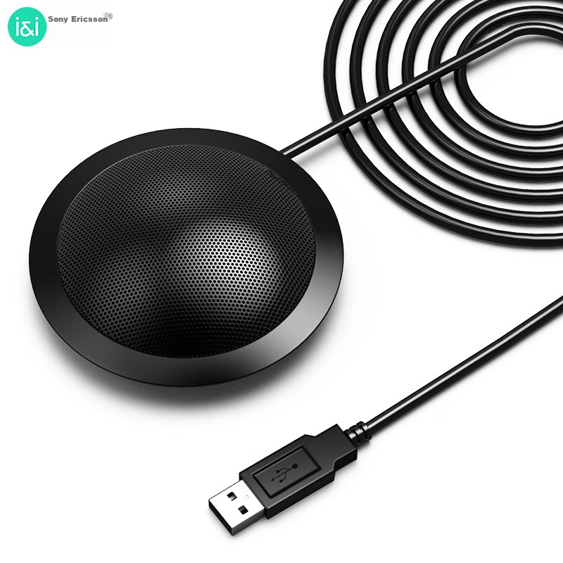 Soaiy MK5 Computer Omnidirectional Microphone Conference Recording Mic Laptop Gaming Voice Desktop Condenser Mic for Online Video Live Streaming And Online Classes with Extended Cable USB Version