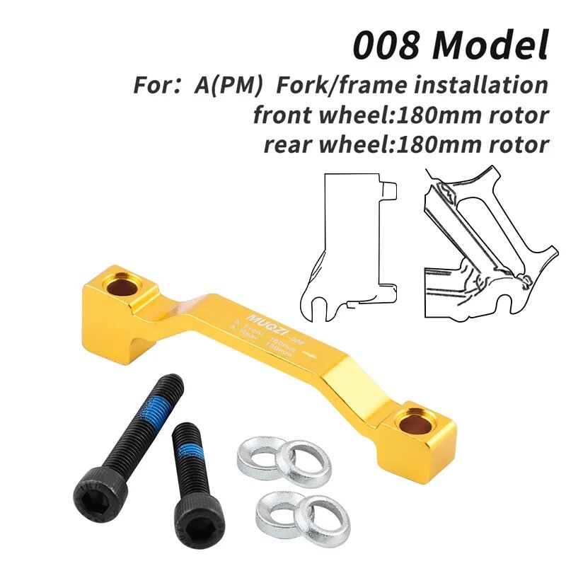 Адаптер дискового тормоза Shimano/Avid/Hayes, черный/красный/золотой/серебристый, Желтый, 008 Gold