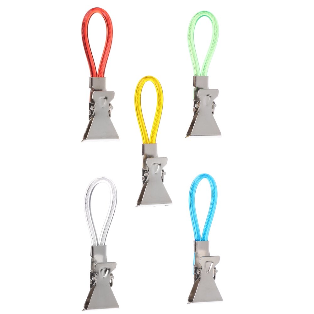 Держатели для полотенец Гала-центр с зажимом, металл, разноцветные, 5 шт