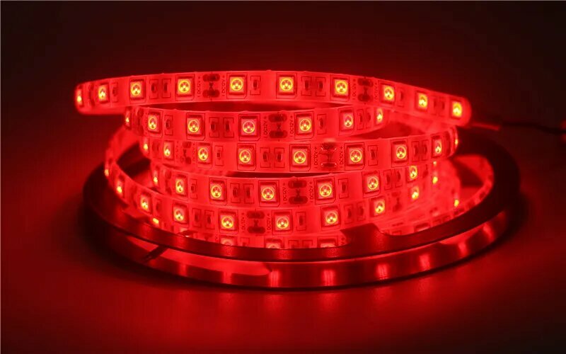 HERULED RGB светодиодная лента 60/120 LED/м DC12V 0,5-5 м Красный, Red, 1m 60leds, Waterproof