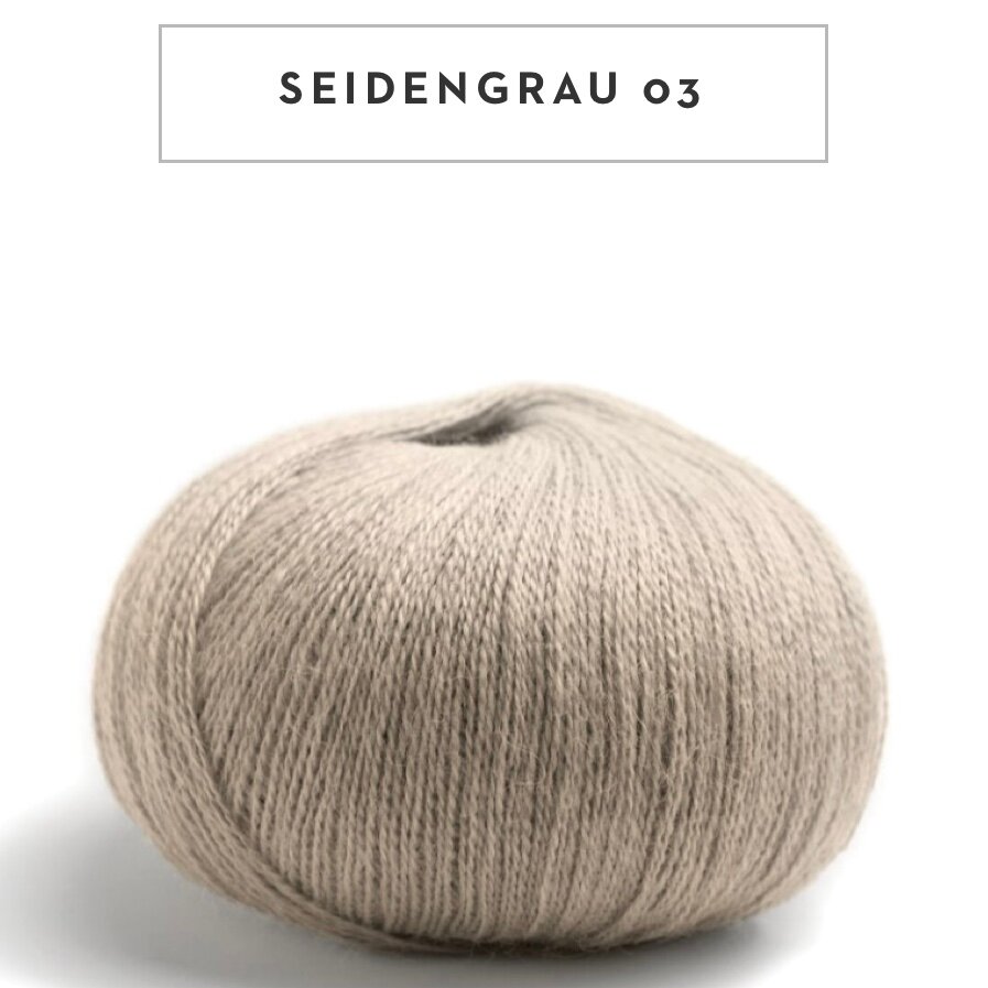 Piura /Пиура/ пряжа Lamana, 100% бэби альпака, 50г/400м (03, seidengrau (шелковисто-серый), серый)