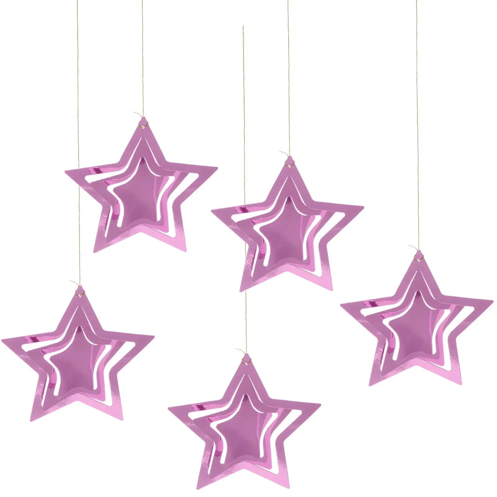 Подвесное украшение «Праздничная атмосфера», 19 см, 5 штук, розовое